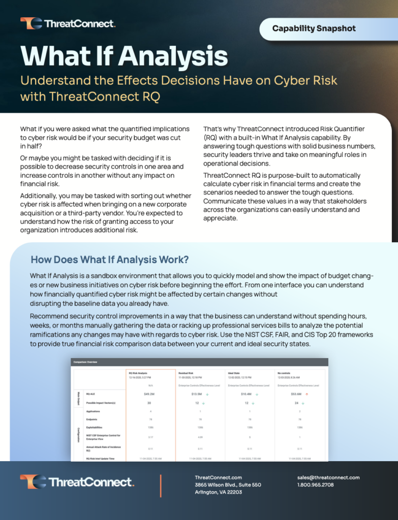 What If Analysis | Resources | ThreatConnect
