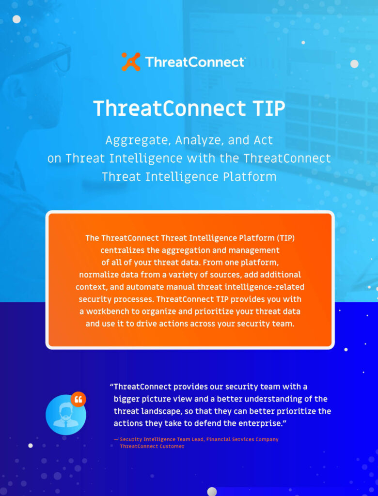 ThreatConnect Threat Intelligence Platform (TIP) Data Sheet | Resources ...