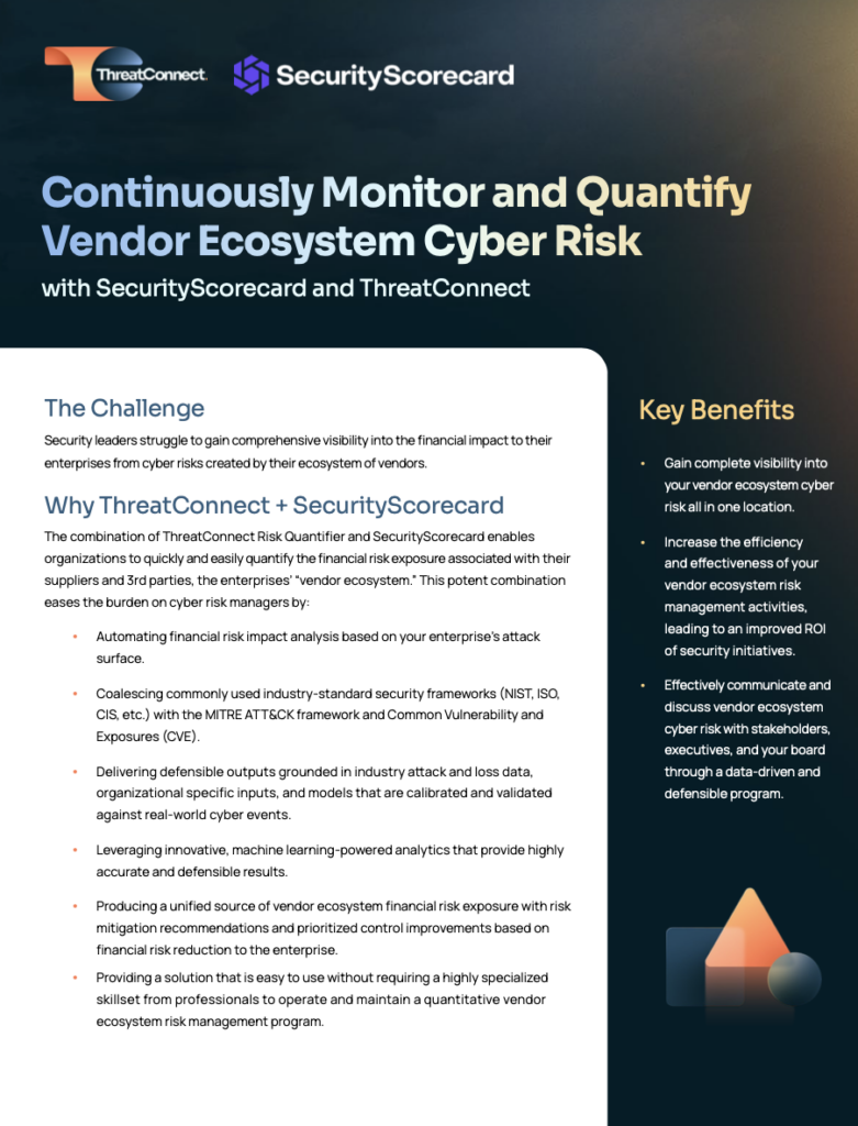 ThreatConnect and SecurityScorecard