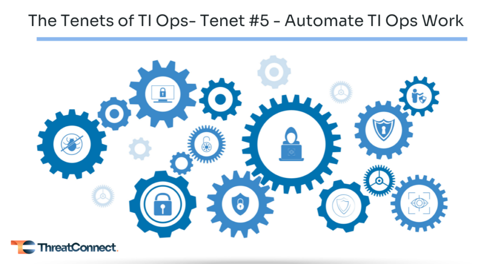 Tenet #5 of Threat Intelligence Operations | Automate TI Ops Work