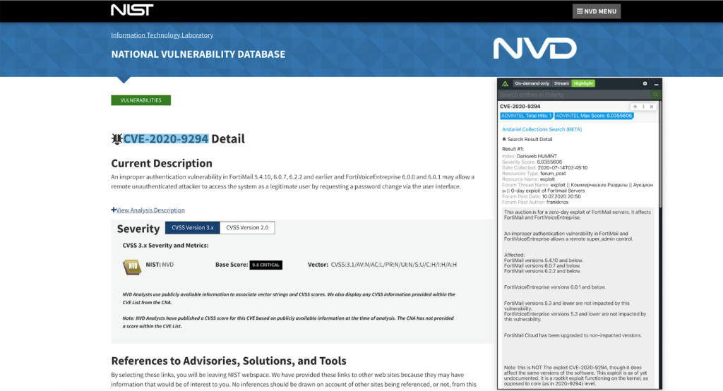 Instant Contextual Awareness of New and Emerging Threats